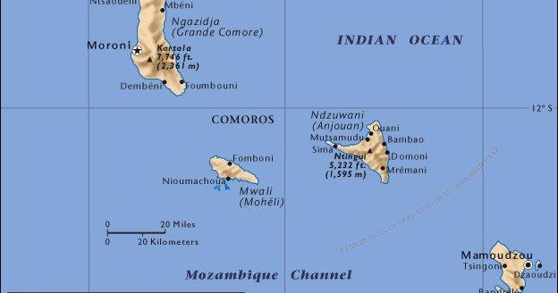 COMOROS ISLANDS - GEOGRAPHICAL MAPS OF COMOROS ISLANDS ~ Klima Naturali™