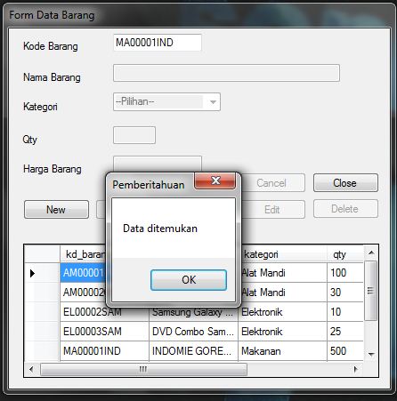 Contoh Program VB.Net - Database SQL