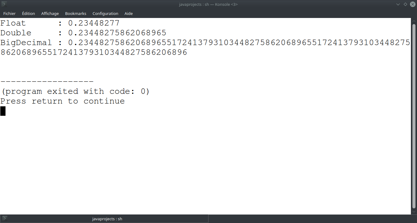 Codes Simples: BigDecimal : pour les calculs avec une grande précision