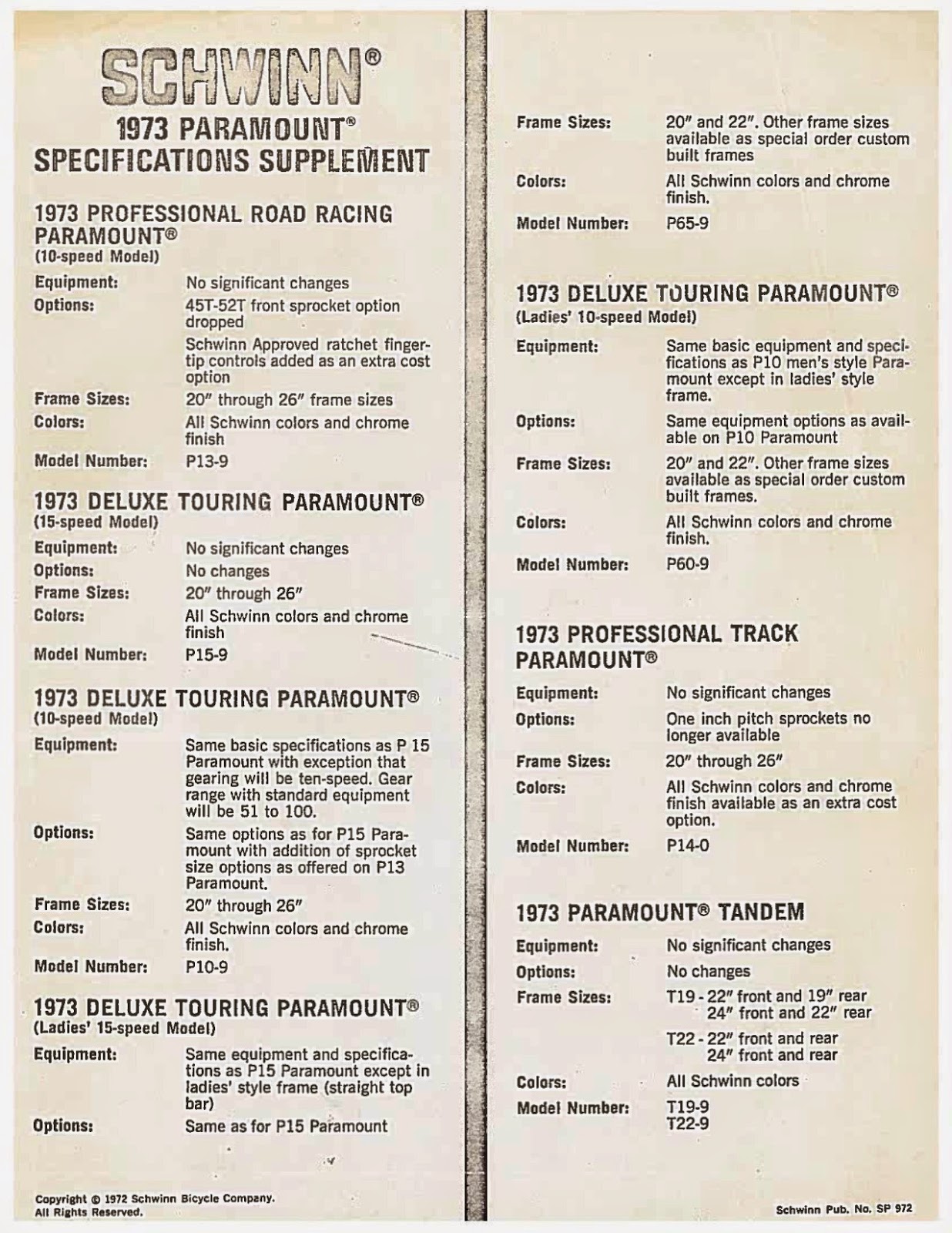 Crankbased: 1972 Schwinn Paramount P15-9