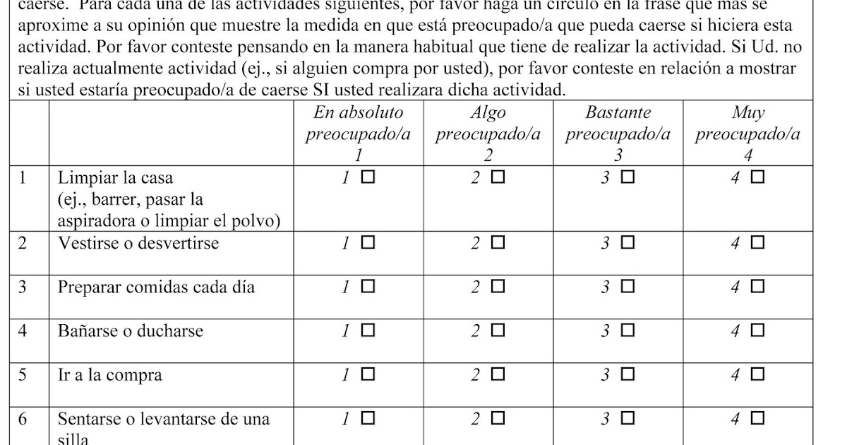 Víctor Ortega FISIOTERAPEUTA: FES ESCALA DE VALORACIÓN DEL RIESGO DE CAIDAS