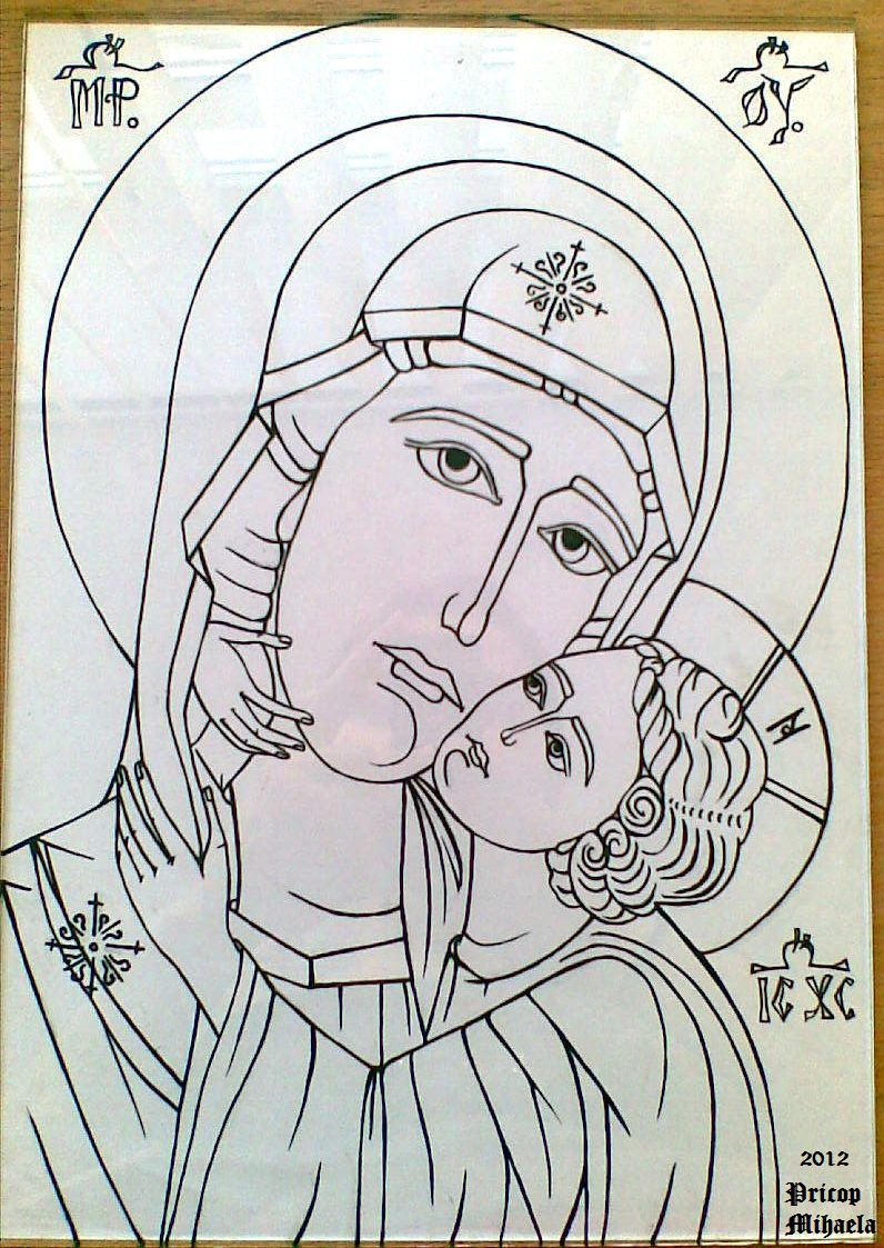 Icoane Ortodoxe Pictate Icoana Pictata Cu Maica Domnului Si Pruncul Iisus Hristos