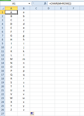 ExcelHeru: Menuliskan Urutan Abjad Secara Otomatis