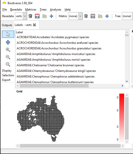 Biodiverse analysis software: 2019