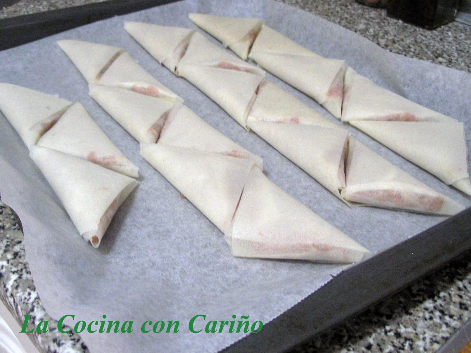 PAQUETITOS DE PASTA BRICK RELLENOS DE CARNE CON ALMENDRA Y PASAS