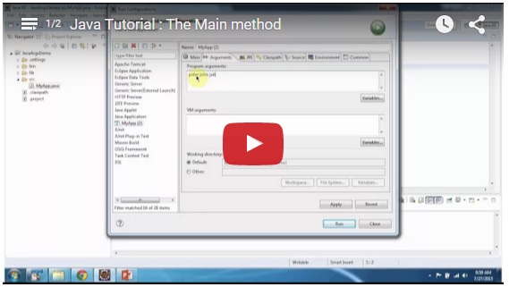 Java Ee Java Tutorial Java Command Line Argument Playlist