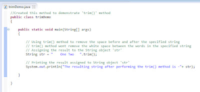 TESTING TOOLS QA TRAINING: Using 'trim( )' method