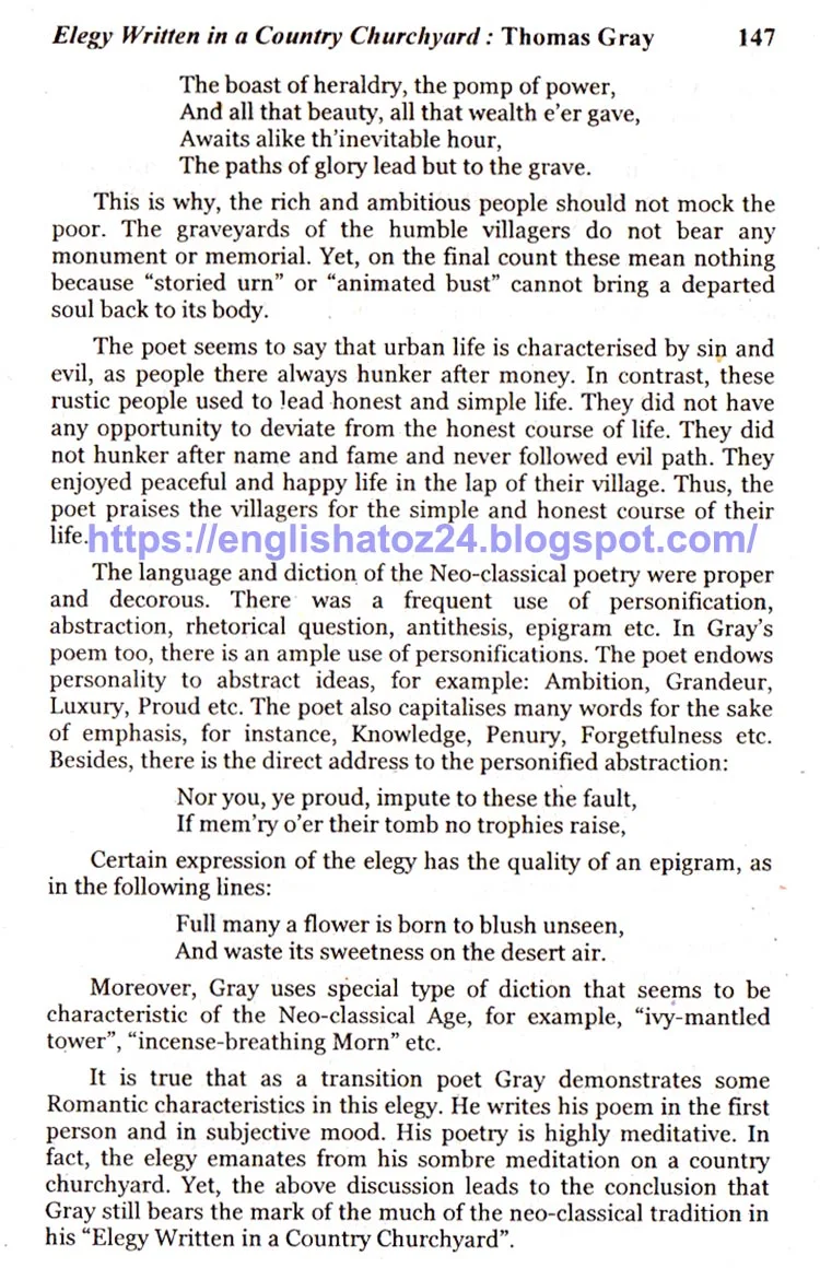 Board Questions with Answers (Elegy written in a country churchyard ...