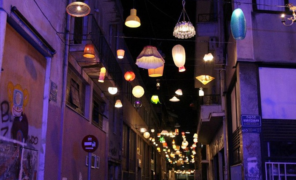 Synoikia, a communal lighting installation from donated fixtures ...