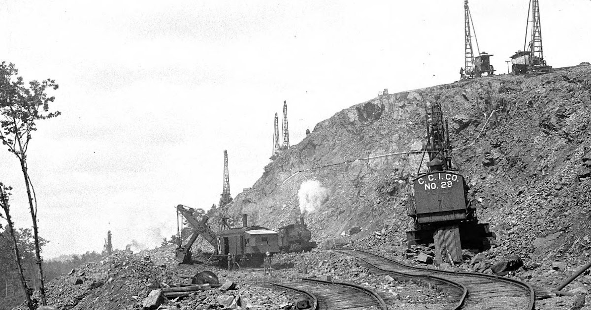 Just A Car Guy: a busy day at the mine with steam shovels, one steam ...