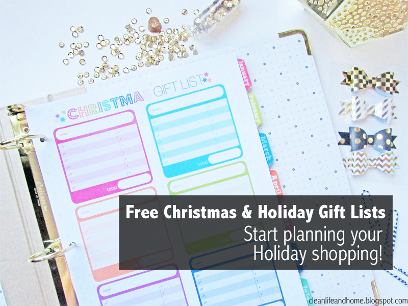 Clean Life and Home: Freebie: Christmas & Holiday Gift Planner Printable!