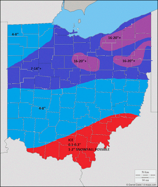 Northeast Ohio Weather: MY FINAL UPDATE ON 26-28TH SNOWFALL MAP