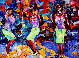 Figurative Artists International: "Green Skirts" Abstract Jazz Female ...