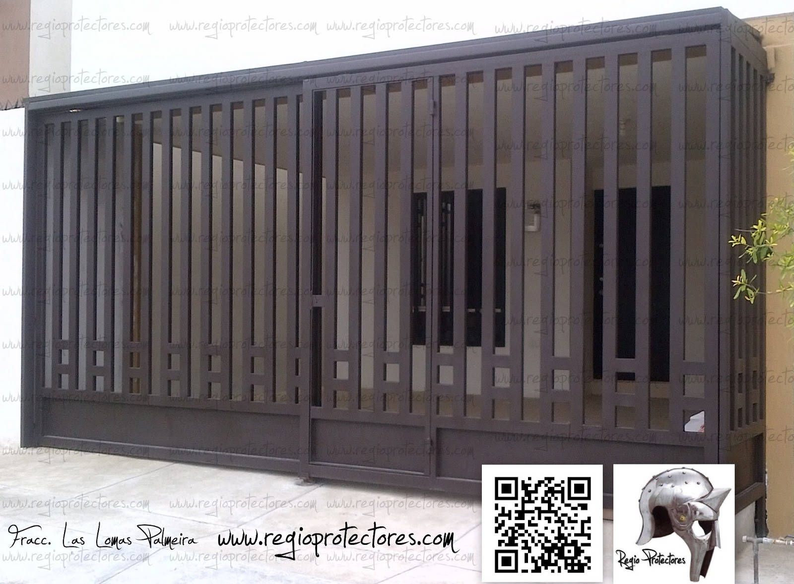 Regio Protectores: Portón corredizo de dos hojas con agregado saliente ...