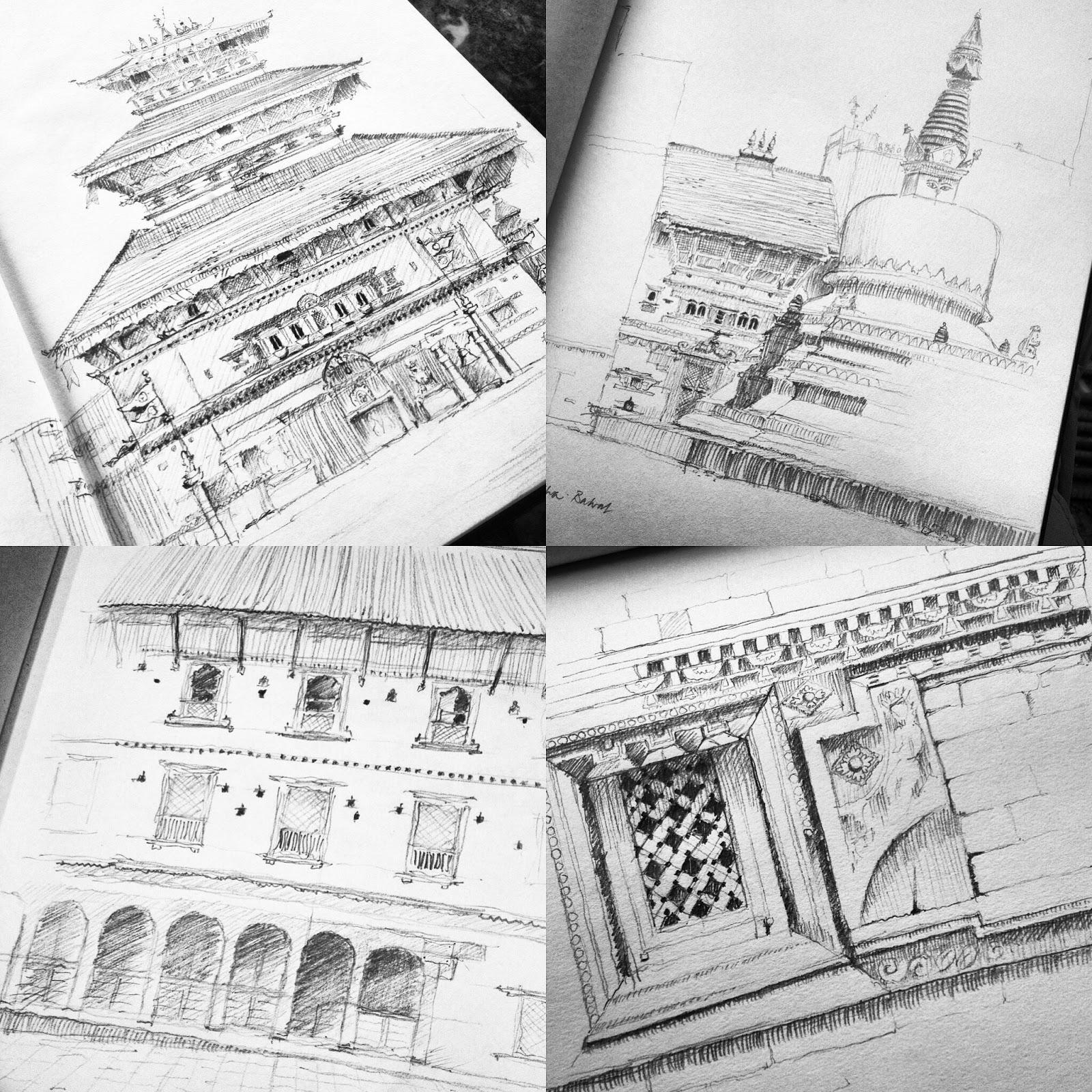 Paul Vickers : Design Thinking: My drawings from Kathmandu and ...