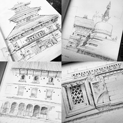 Paul Vickers : Design Thinking: My drawings from Kathmandu and ...