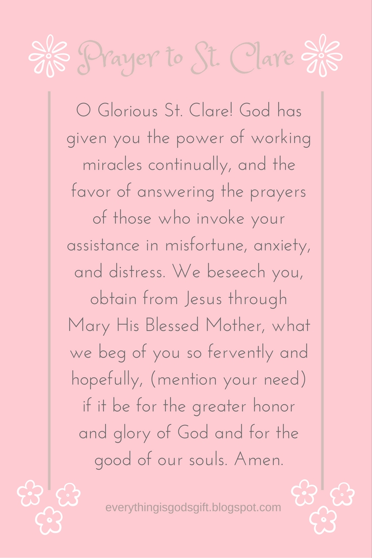 Celebrating The Feast of St. Clare