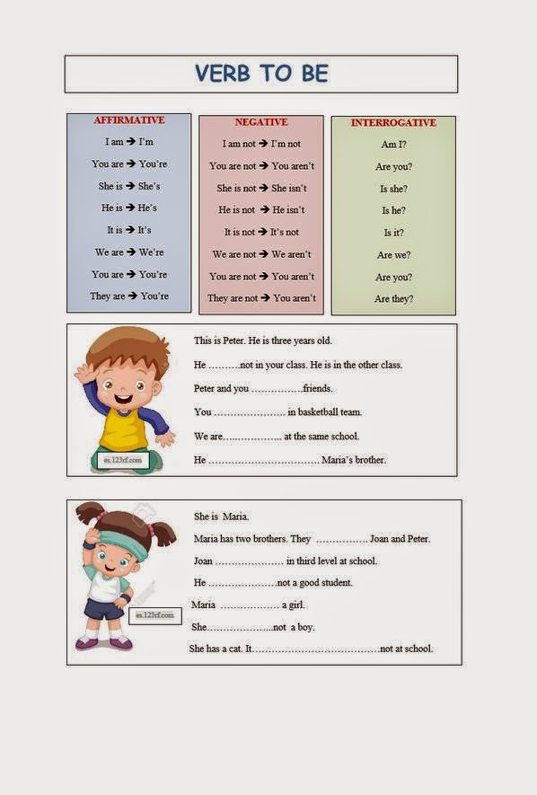 English for Primary School: Learning Verb TO BE