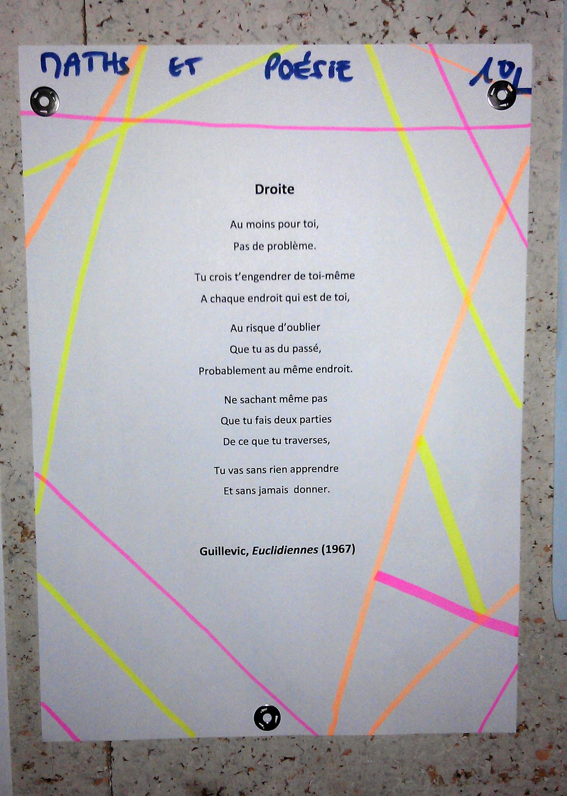 AlgoRythmes: Semaine des maths 2012 : Poésie et maths