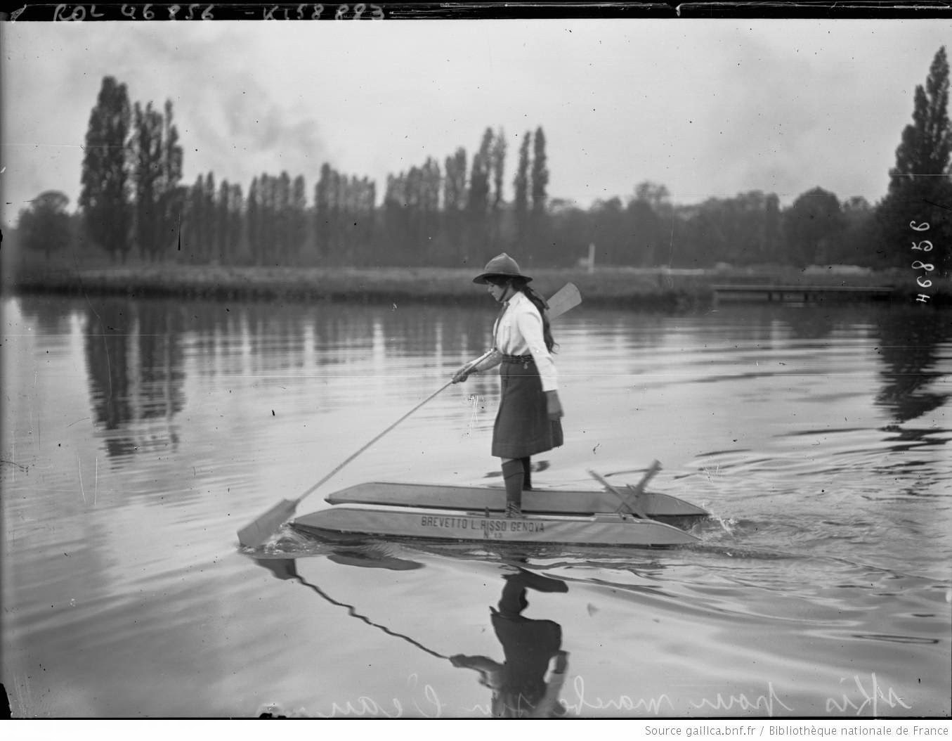 Skis for Walking on Water, ca. 1916 ~ Vintage Everyday