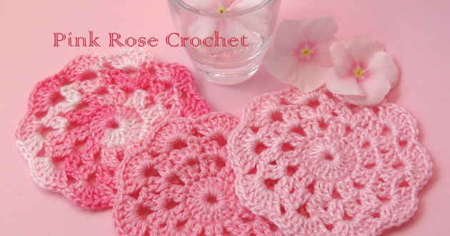 Pink Rose Crochet: Crochet Mini Mats Coasters