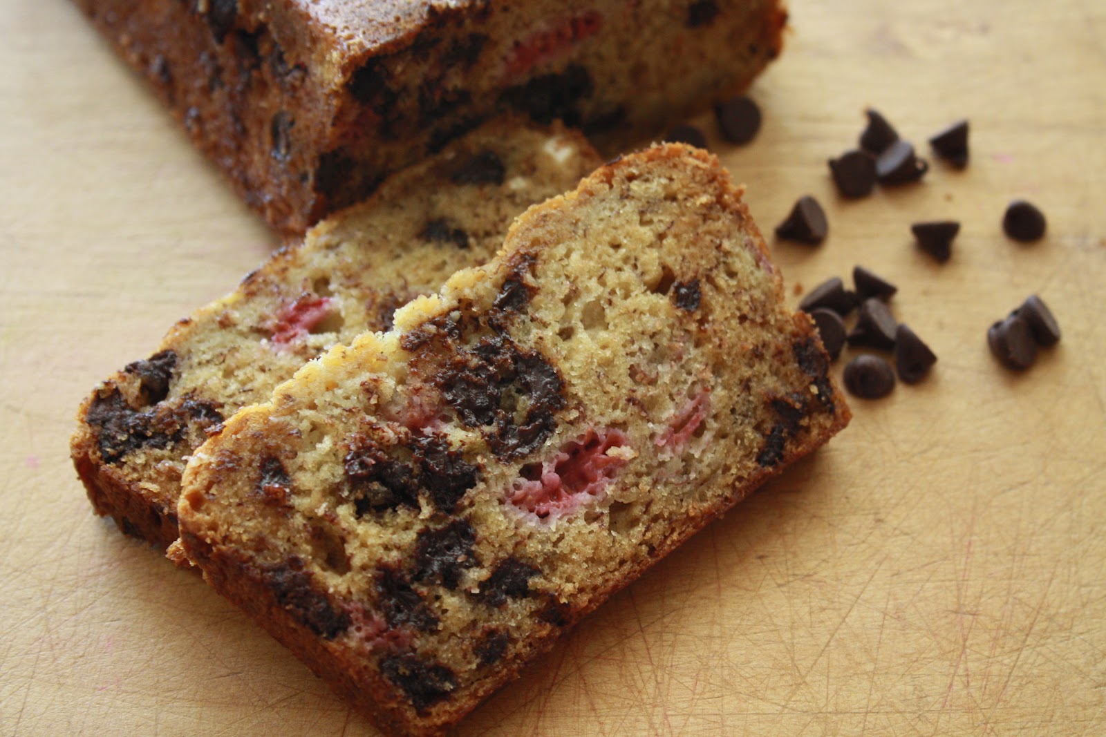 Sip And Chew: Dark Chocolate Raspberry Banana Bread