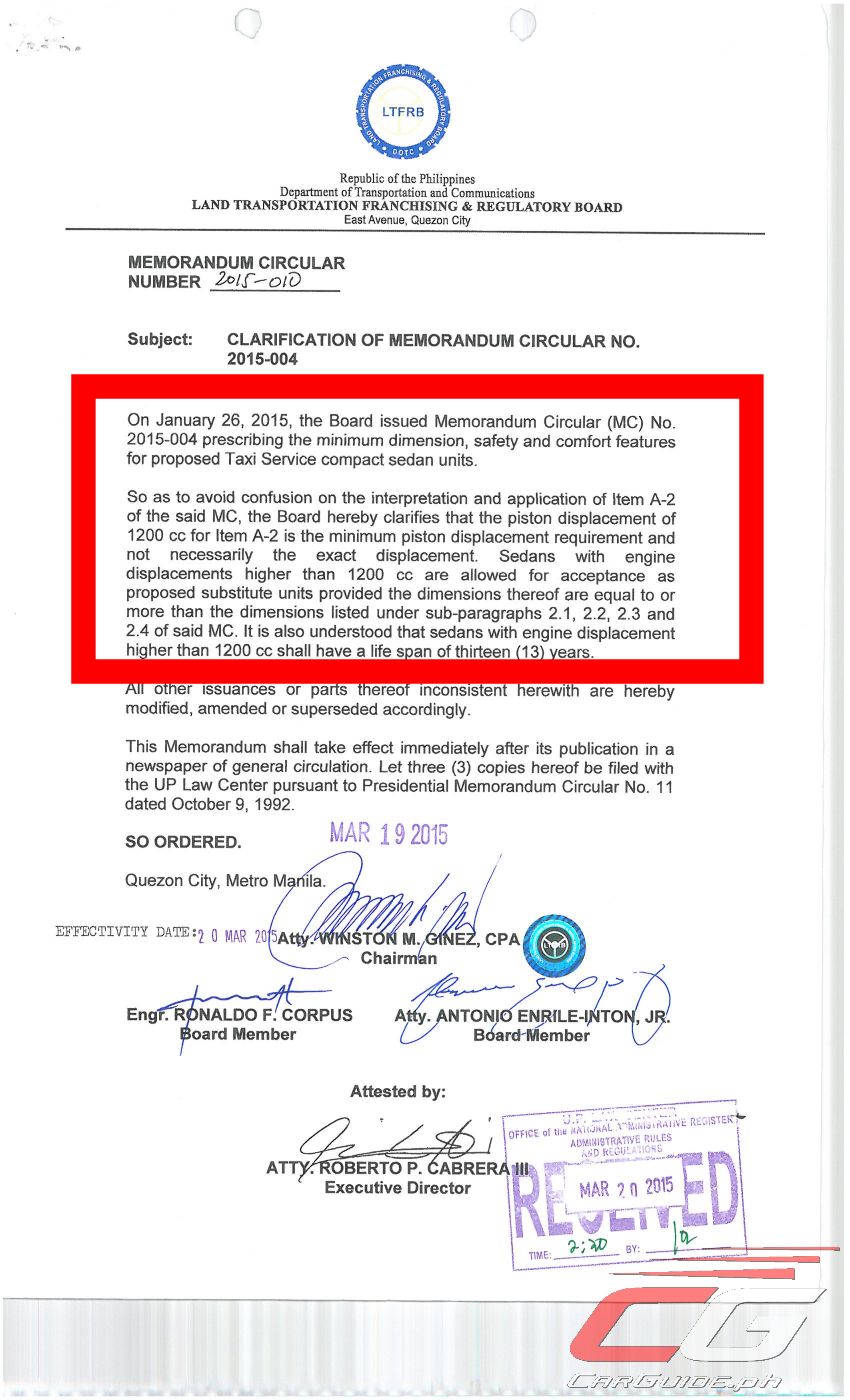 Which Cars Pass the LTFRB's "Strict" Standards for Taxis and TNVSes ...