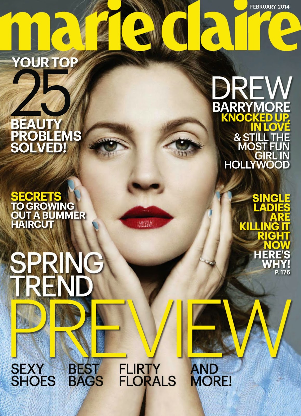 Drew Barrymore Marie Claire US Magazine Photoshoot February 2014 By Jan ...