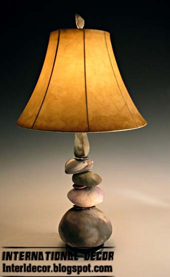 Stone pebbles table lamp contemporary styles