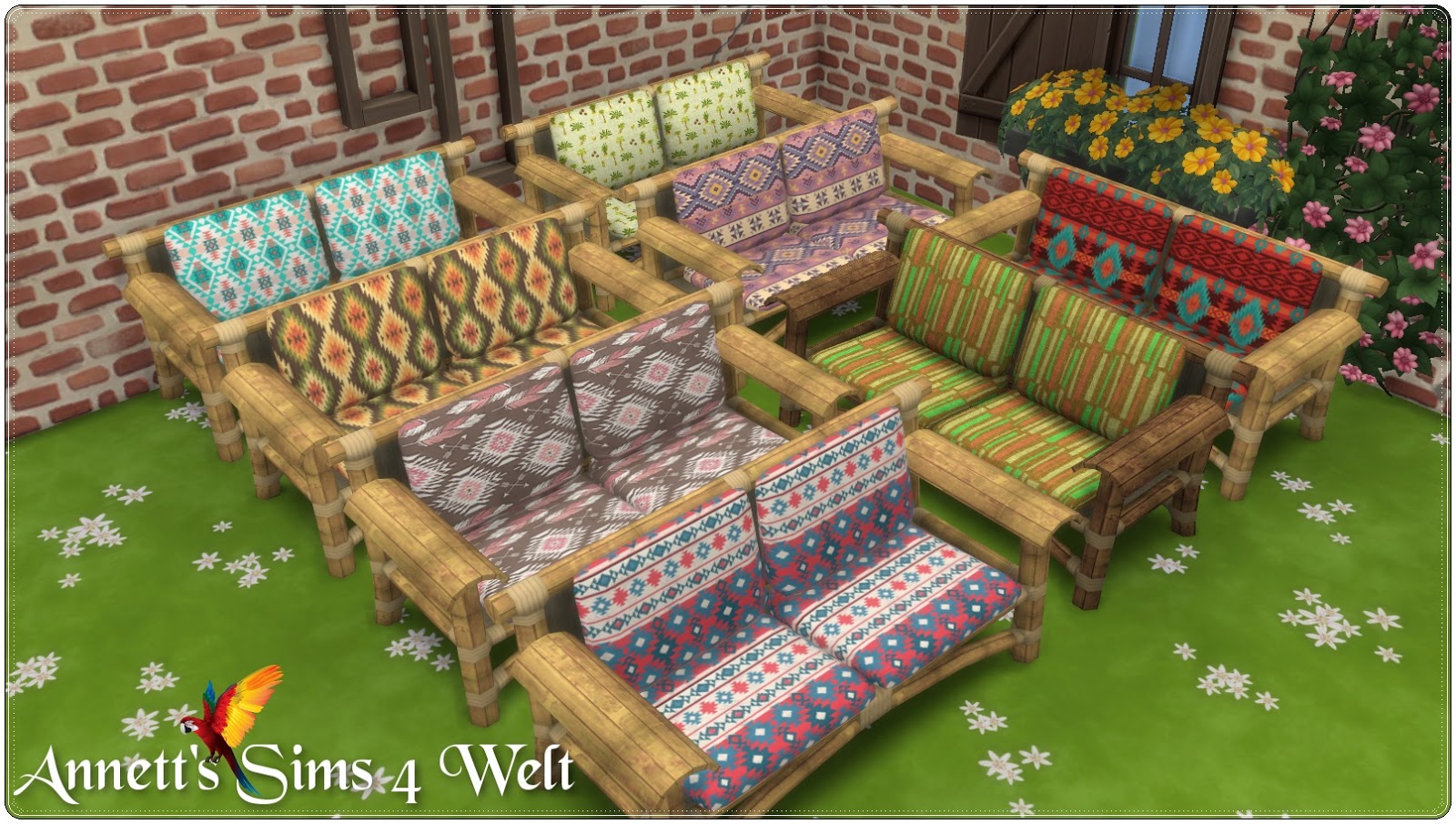 Annett's Sims 4 Welt: Living Set "Tiki" - TS3 to TS4 Conversion