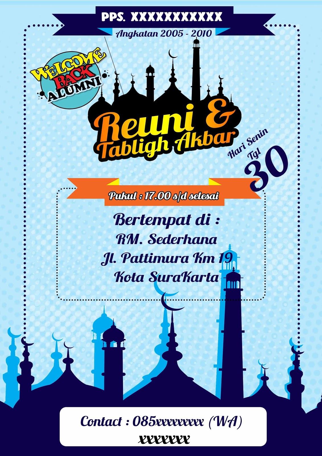 Template Brosur Poster Reuni PSD Format Simpel tapi Keren - Salin Desain