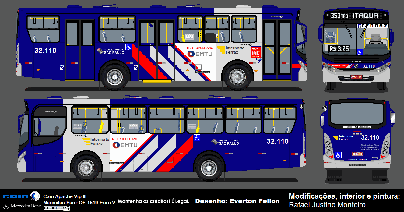 RALIVE TRANSPORTE: 32.110 - Caio Apache Vip III Mercedes-Benz OF-1519 ...