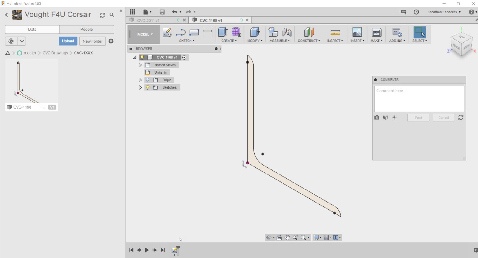 A sample of the extrusion template