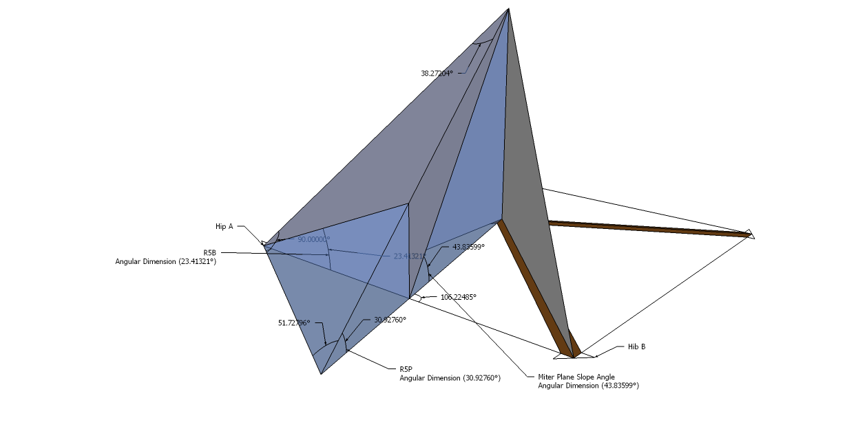 Roof Framing Geometry: Golden Rhombus Parallelogram Roof #2