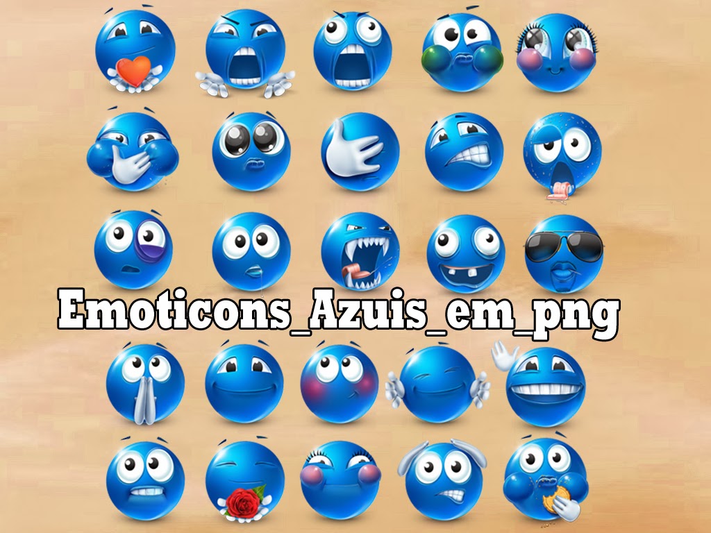 Emoticons Azul em png