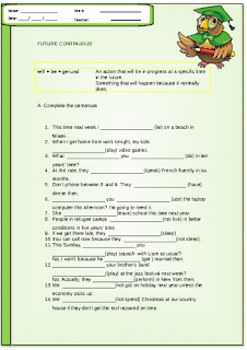 Worksheet: Future Continuous | My English Printable Worksheets