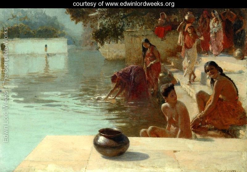 Bathing Place (Ghat) of Women - Udaipur, Rajasthan - Old Indian Arts