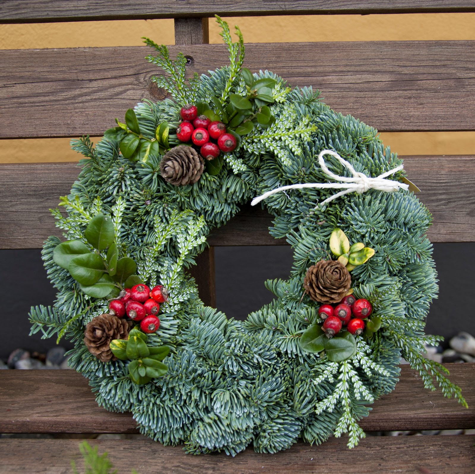 Mit grønne univers: Små træer og vinterkranse.