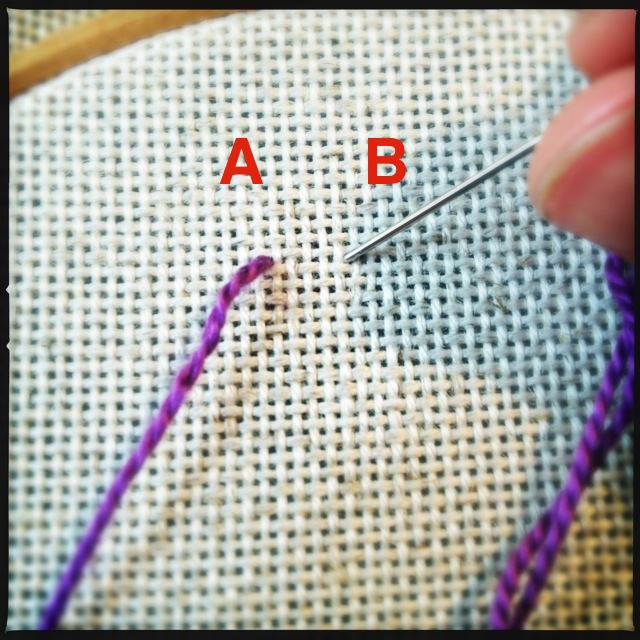 Leas lille verden: A series of stitches: Raised chain stitch