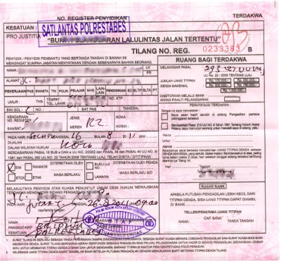 Cara Tentang Menebus Tilang | Info Banyak Cara
