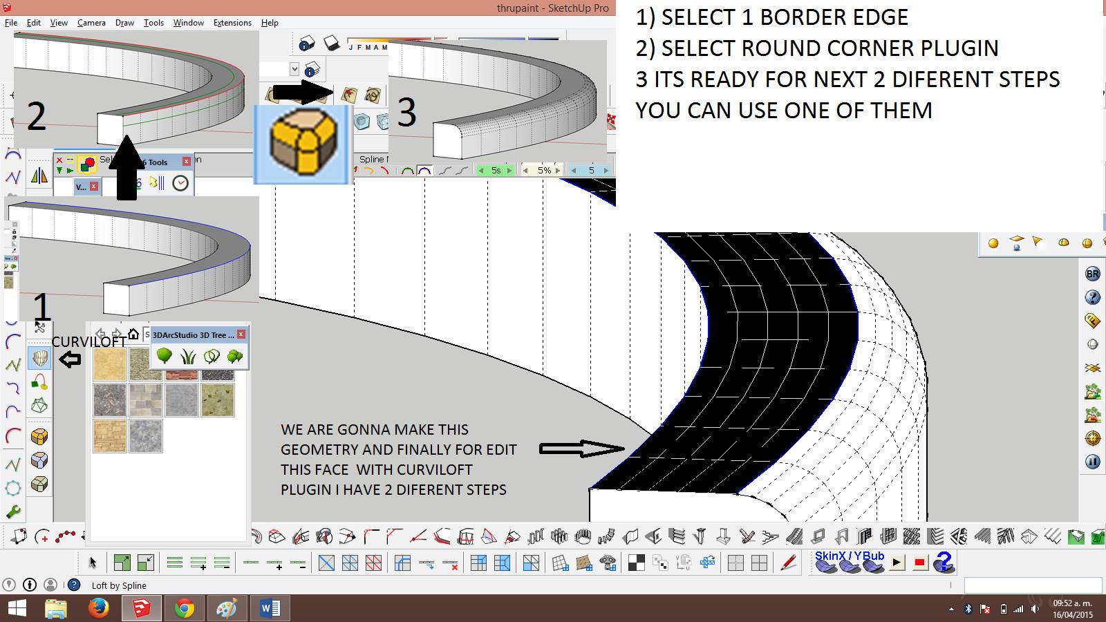SKETCHUP TEXTURE: Sketchup tutorial - As perfectly texturize a curved ...