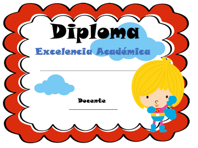 Fichas de Primaria: Diplomas de Súper Héroes