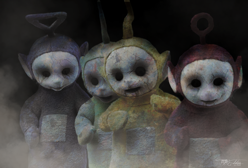 Artwork of Tobias White: Evil Teletubbies Photo Manipulation