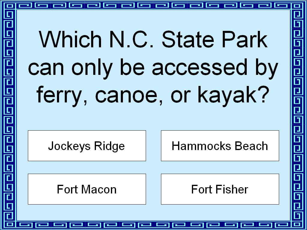 Student Survive 2 Thrive: North Carolina State Parks Trivia Game