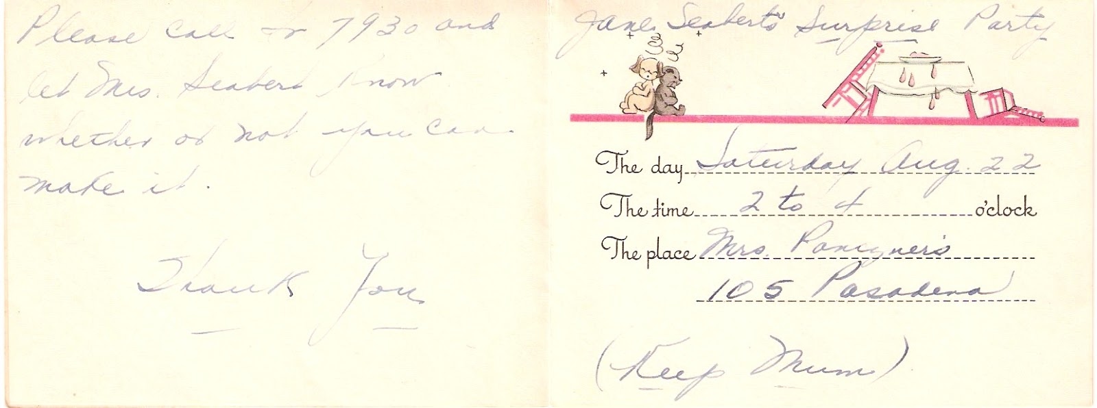 Vintage Irvington: "Keep Mum!" Birthday Party Invitations in the early ...