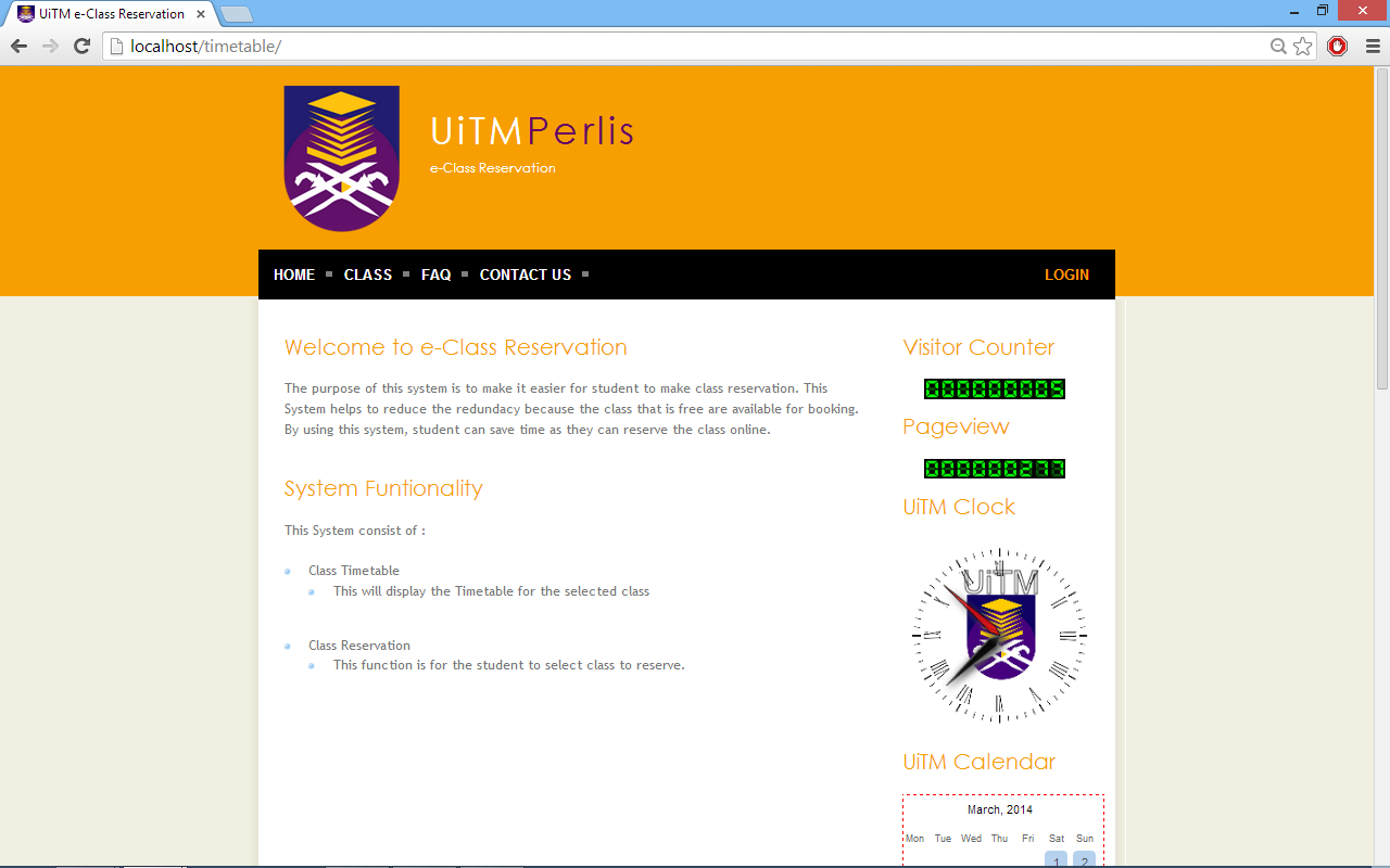 Mini Project : UiTM e-Class Reservation - Lucky Programmer