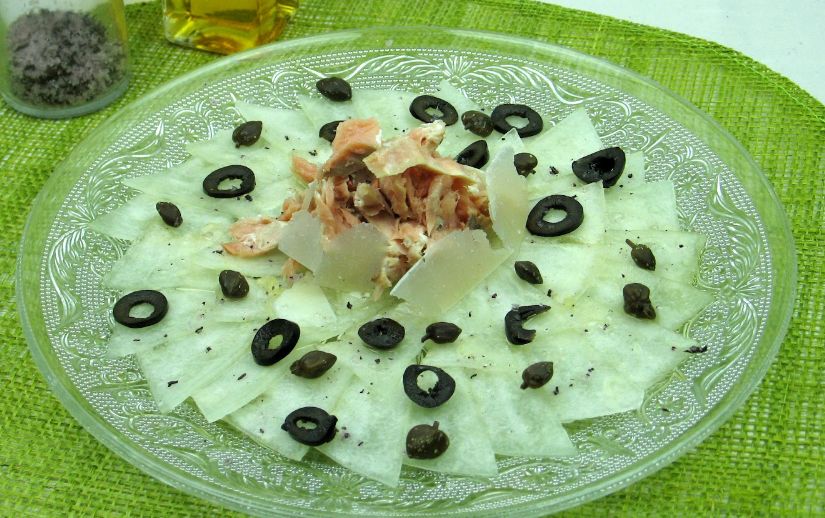 🍴: Carpaccio de melón.