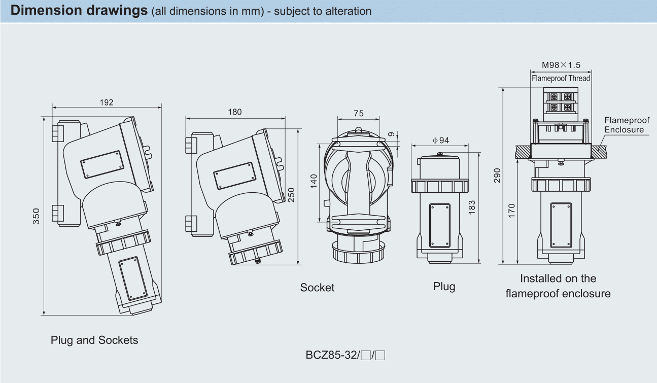 BCZ85 plug socket explosion proof alumunium warom/ plug socket ...