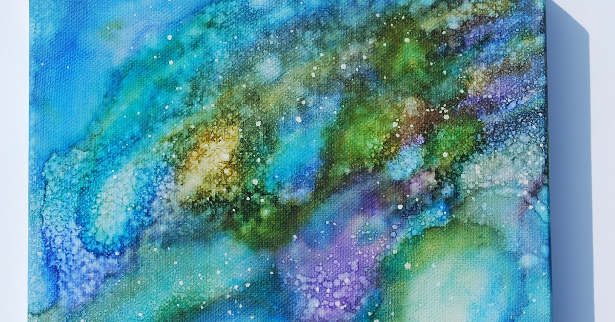 Kelly's Studio Time: Alcohol Ink on Canvas