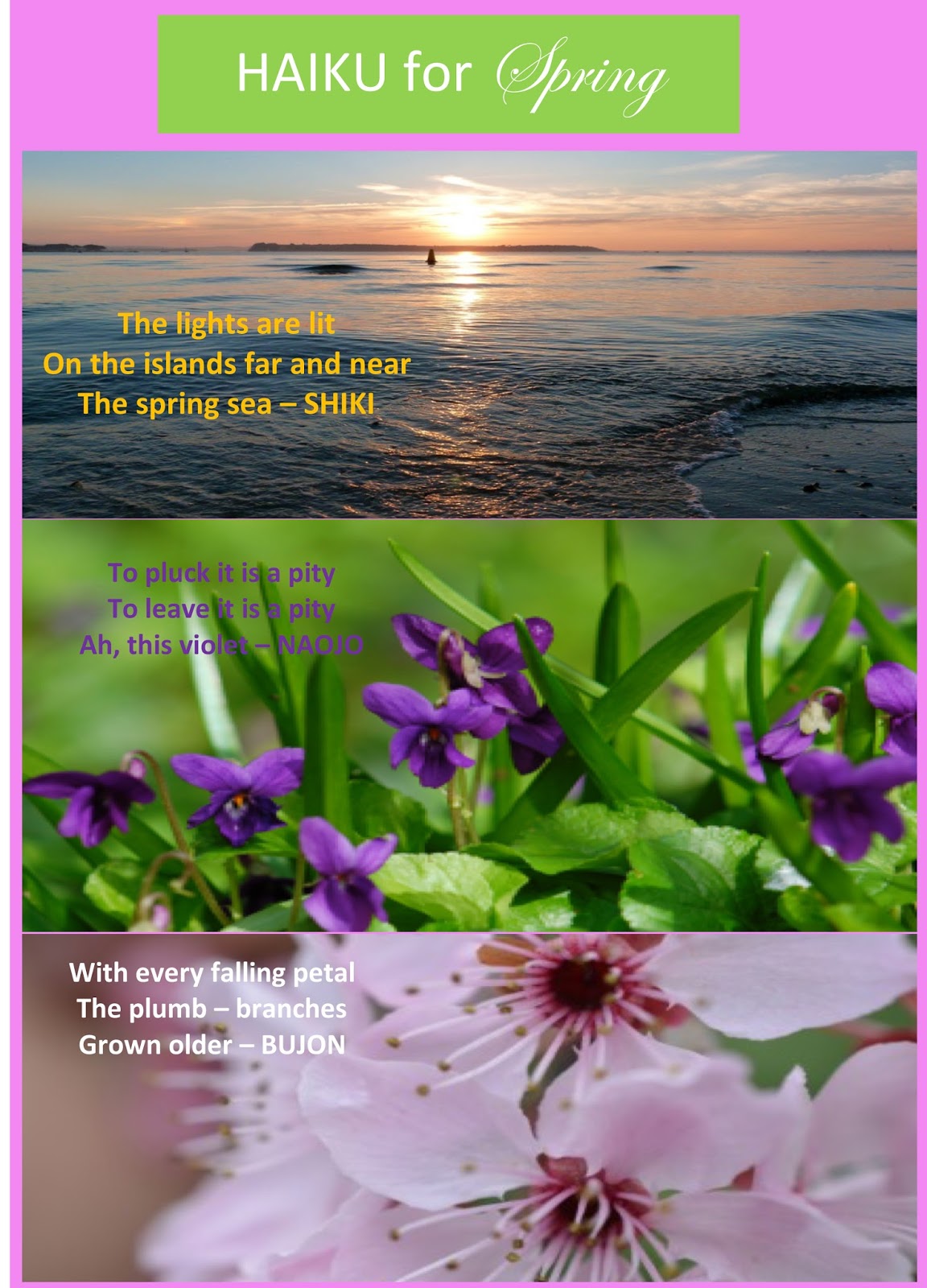 JOHN STEFANIDIS: POETRY: HAIKU FOR SPRING